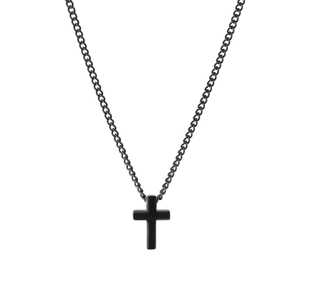 Stainless steel open curb chain necklace with cross pendant – St Paul's ...