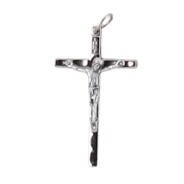 Silver Crucifix with scalloped cross - 40MM – St Paul's Cathedral Shop