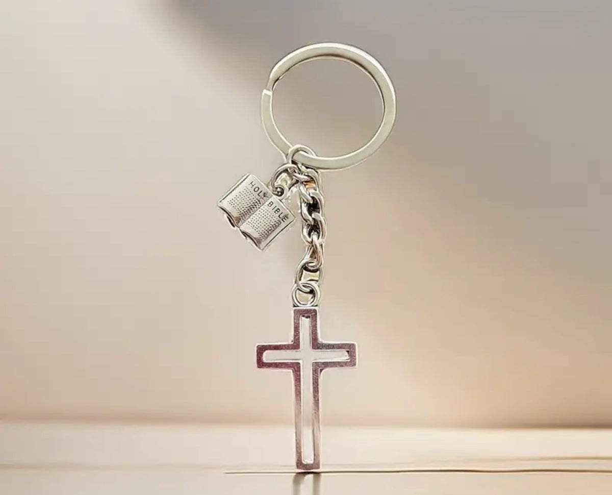 Zinc Alloy Bible Cross-shaped and cross Keychain/key ring – St Paul's ...