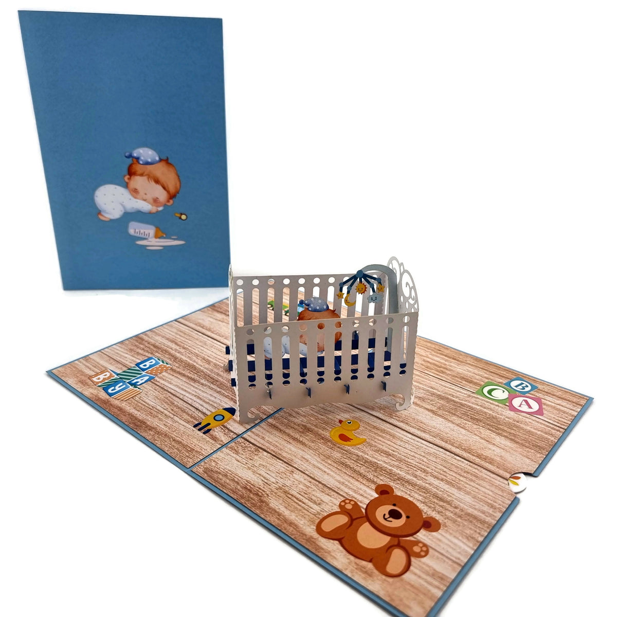 Color Pop Cards Blue Baby Cot Pop Up Card – St Paul's Cathedral Shop