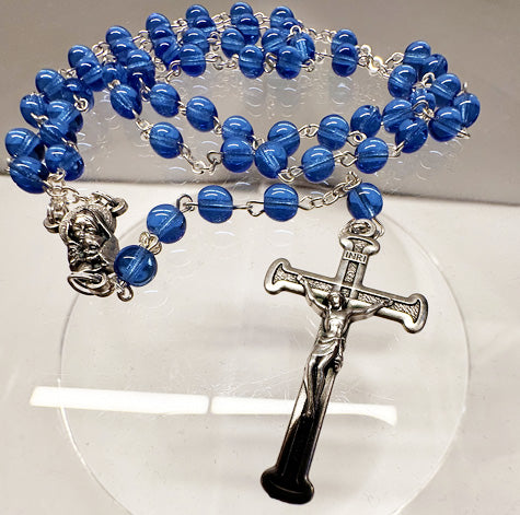 Catholic Rosary - Glass Blue – St Paul's Cathedral Shop