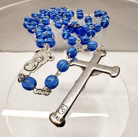Catholic Rosary - Glass Blue – St Paul's Cathedral Shop