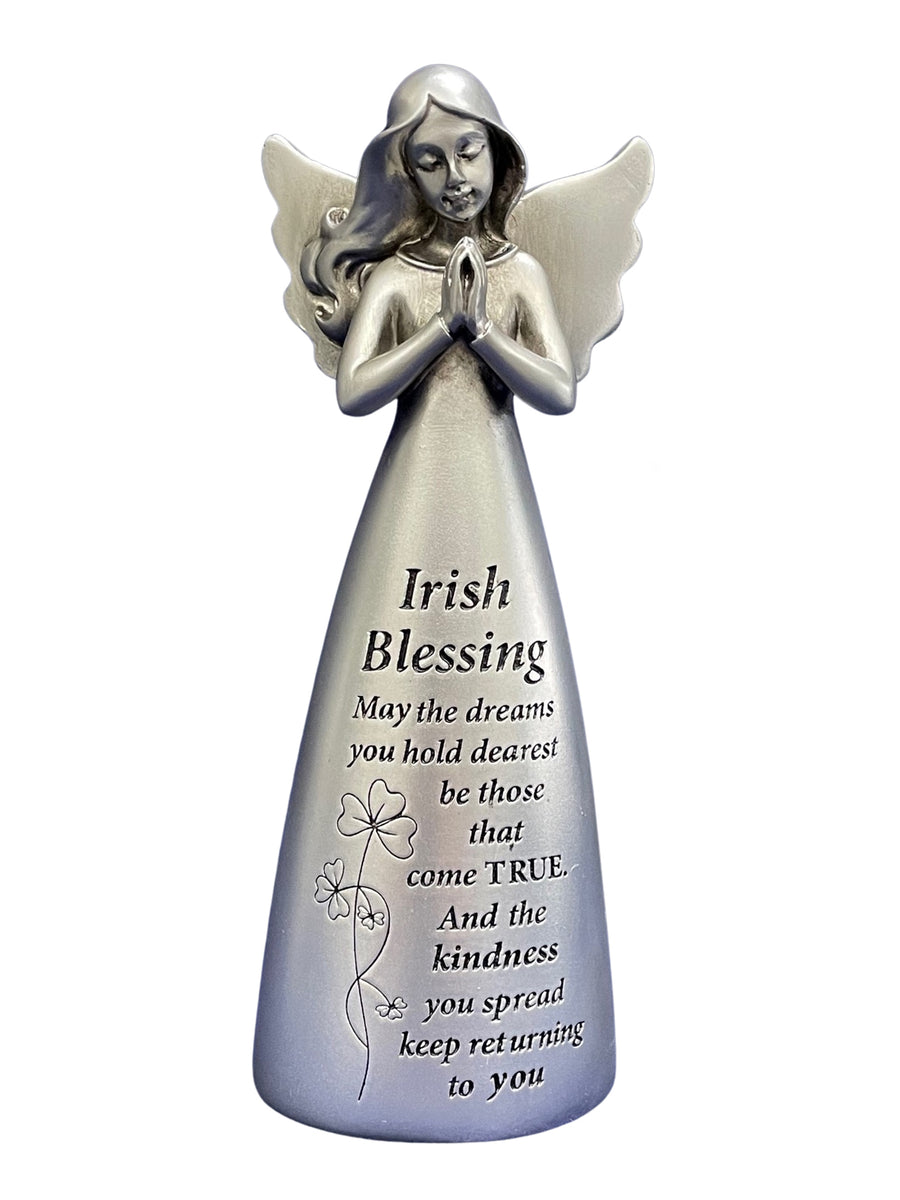 FLORENTINE ANGEL - RESIN 125MM - METALLIC SILVER ANTIQUE FINISH – St ...