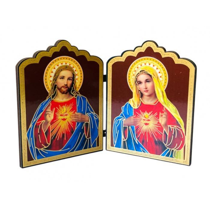 SACRED HEART OF JESUS & MARY STAND WOOD ICON – St Paul's Cathedral Shop
