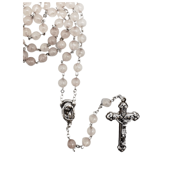 Catholic Rosary - GENUINE ROSE QUARTZ 6MM – St Paul's Cathedral Shop